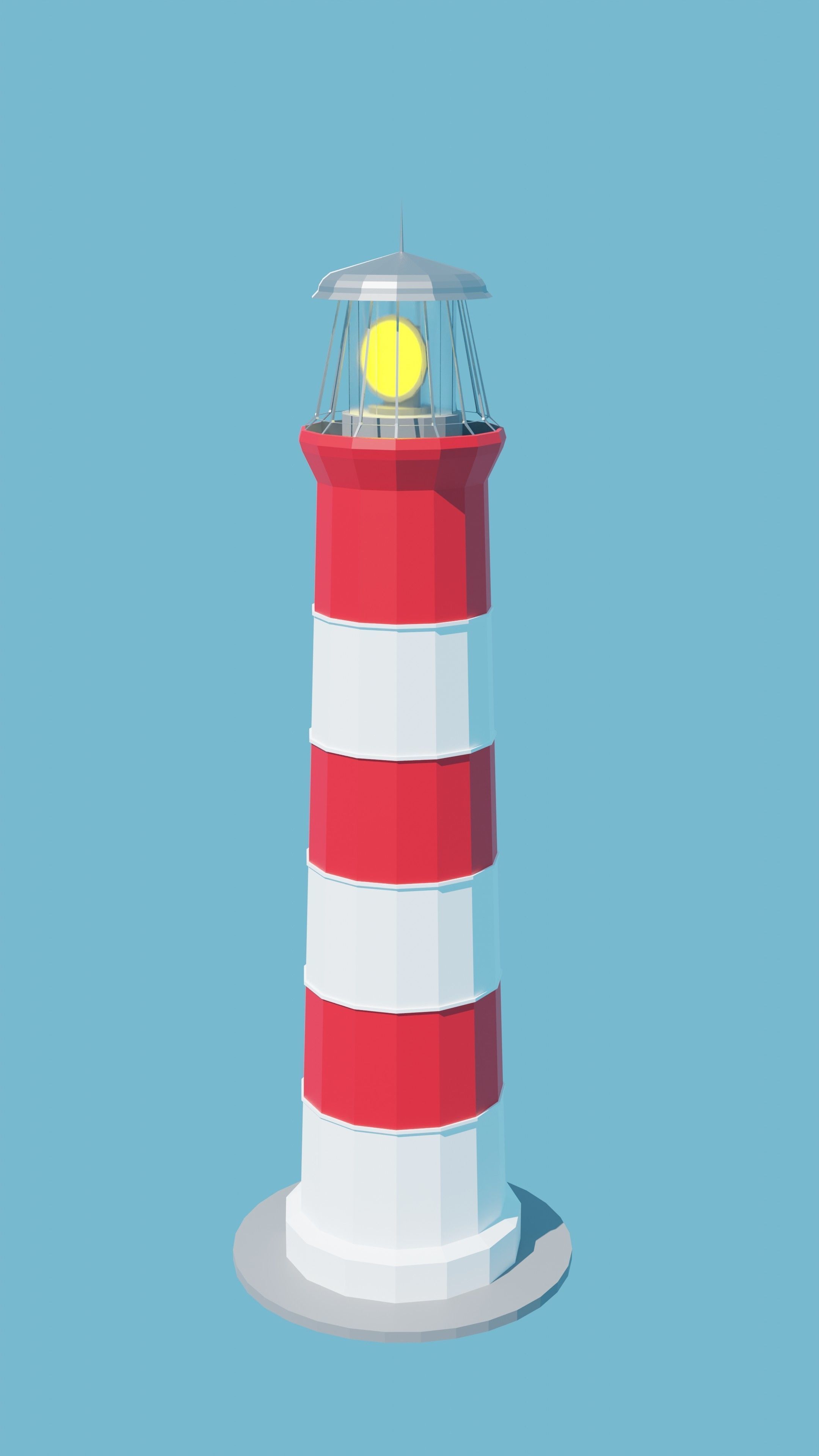 Lowpoly Animated Lighthouse Modell free VR / AR / low-poly 3D model ...