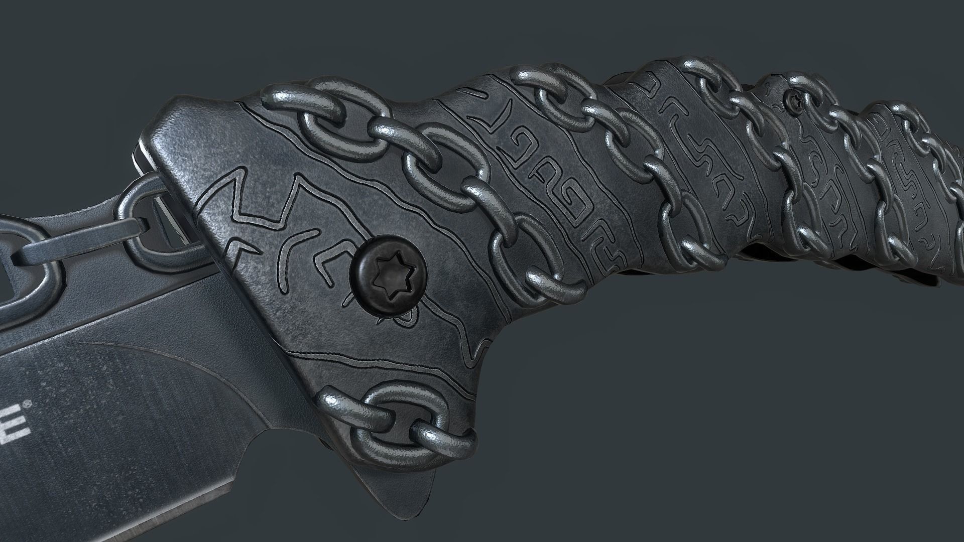 3D model Tac-Force Chain Knife - Low Poly PBR VR / AR / low-poly | CGTrader