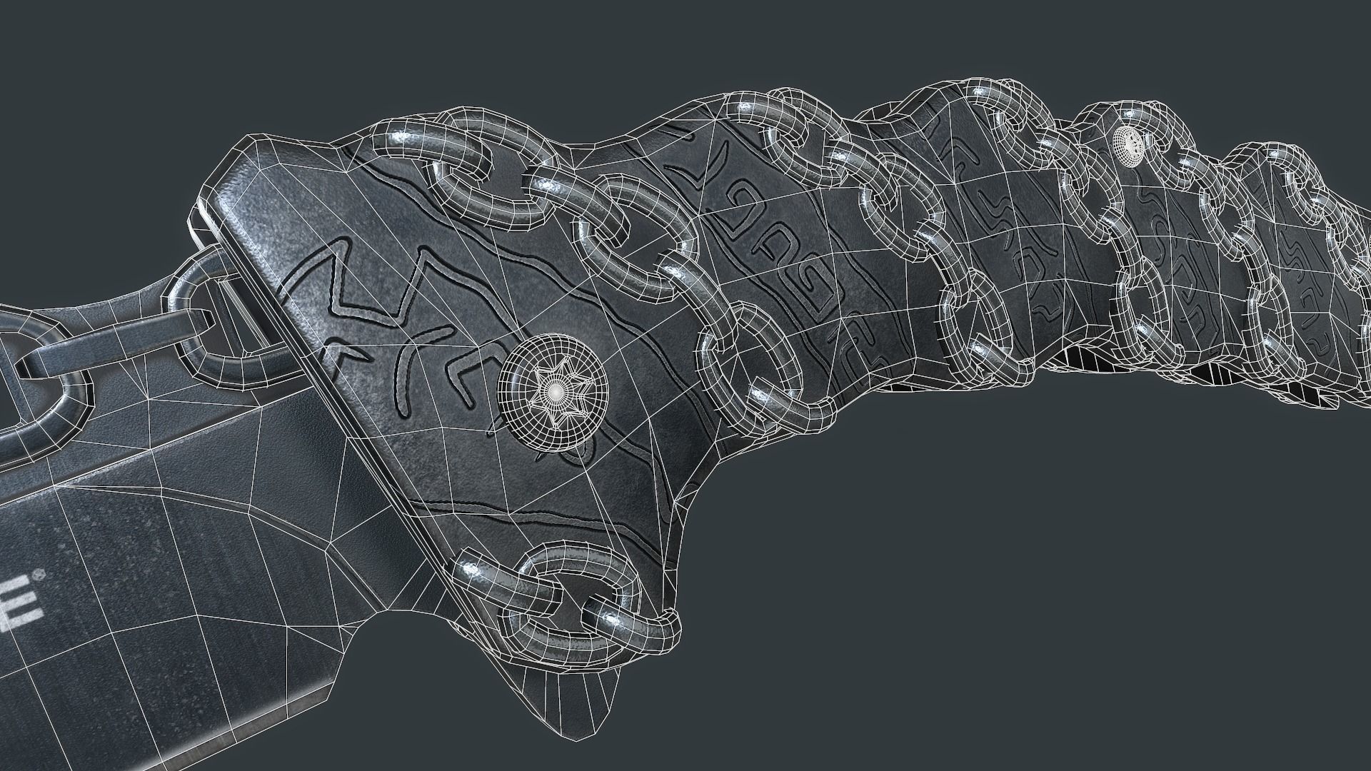 3D model Tac-Force Chain Knife - Low Poly PBR VR / AR / low-poly | CGTrader