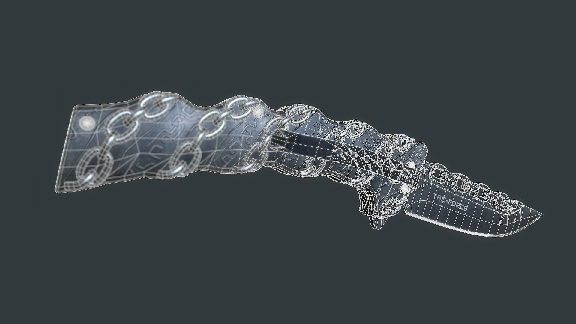 3D model Tac-Force Chain Knife - Low Poly PBR VR / AR / low-poly | CGTrader