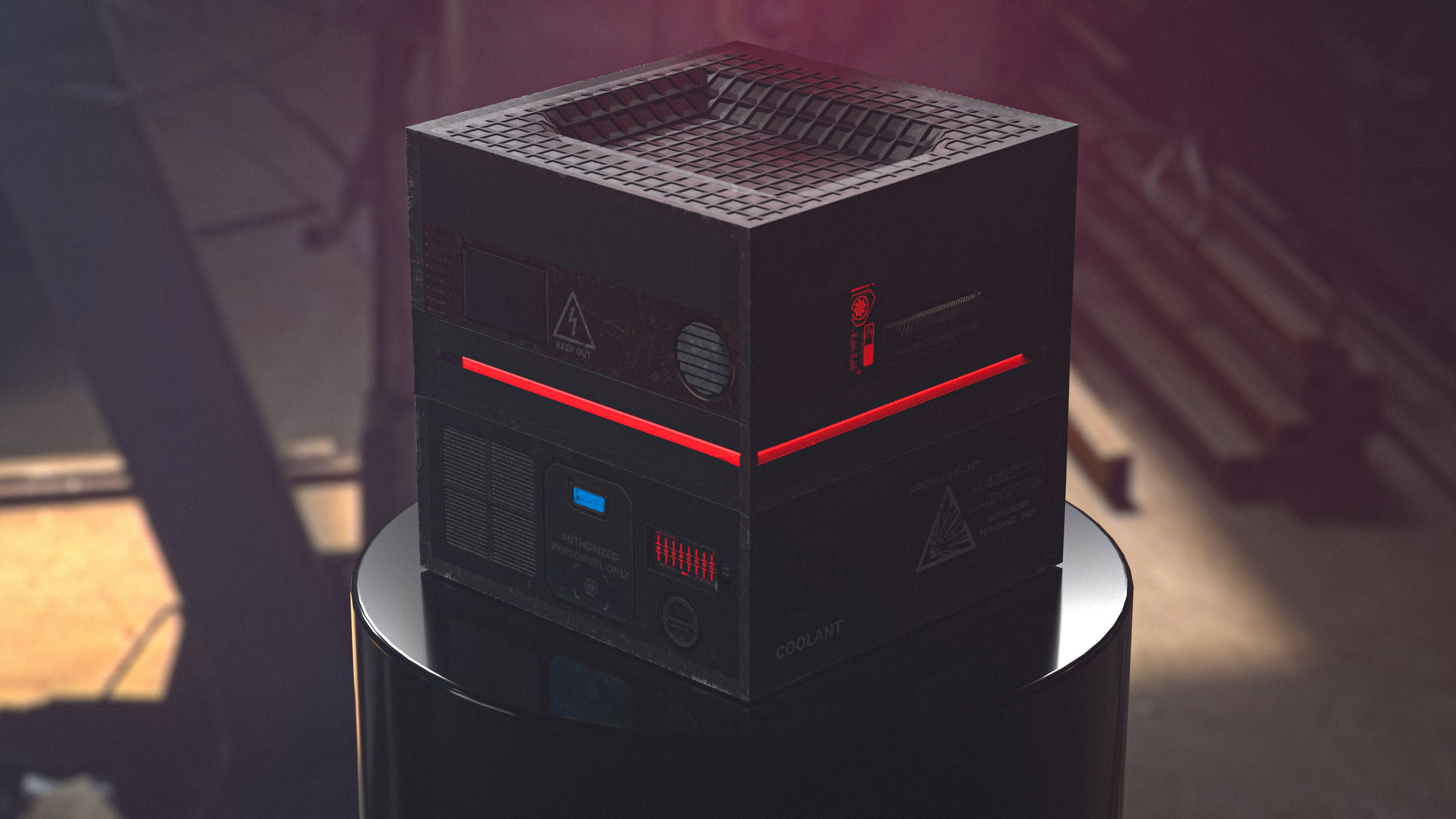 3D model Cyberpunk Sci-fi Box Container or Cargo VR / AR / low-poly ...