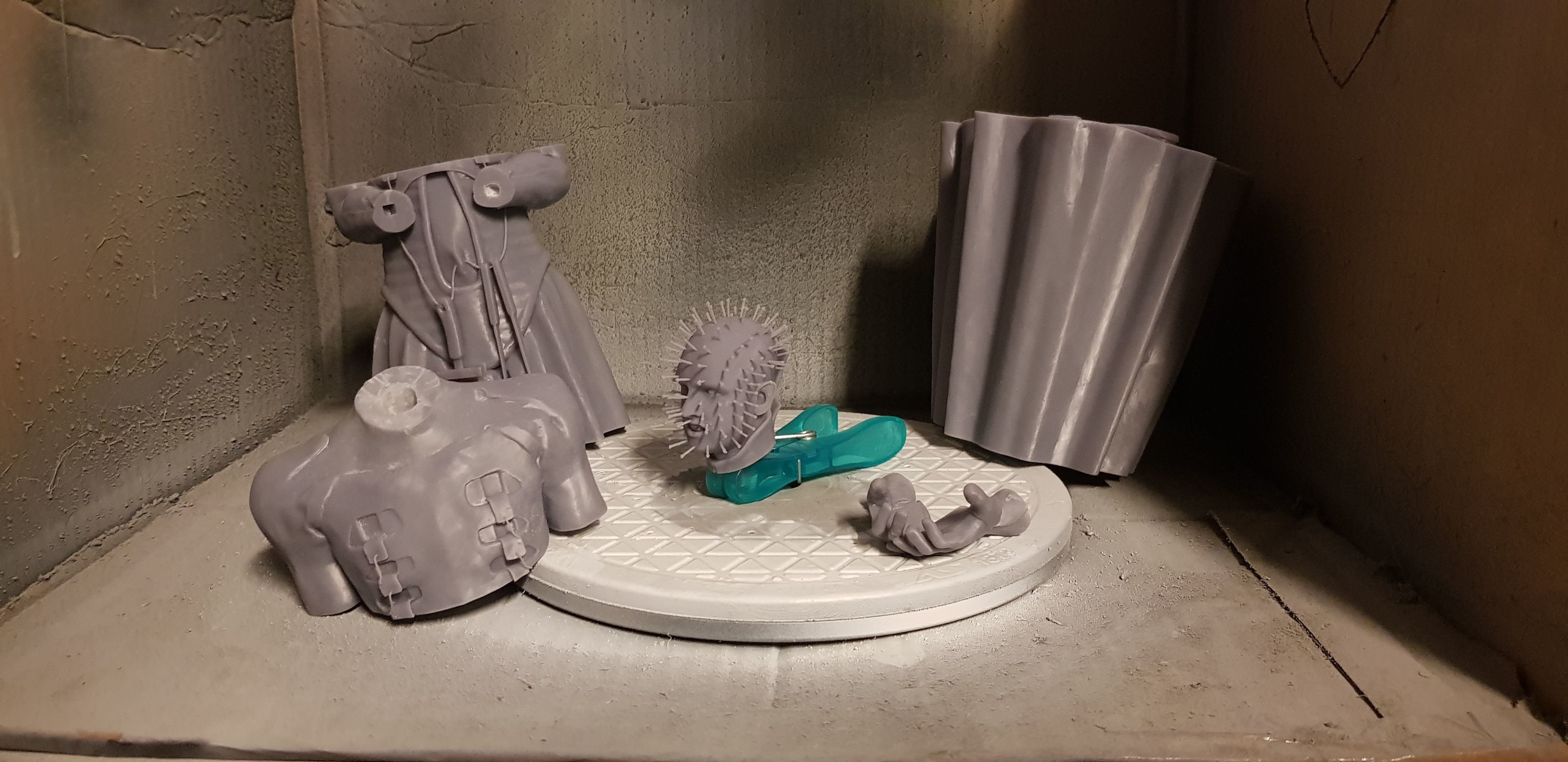 Pinhead woman in dress with chains 3D model | CGTrader