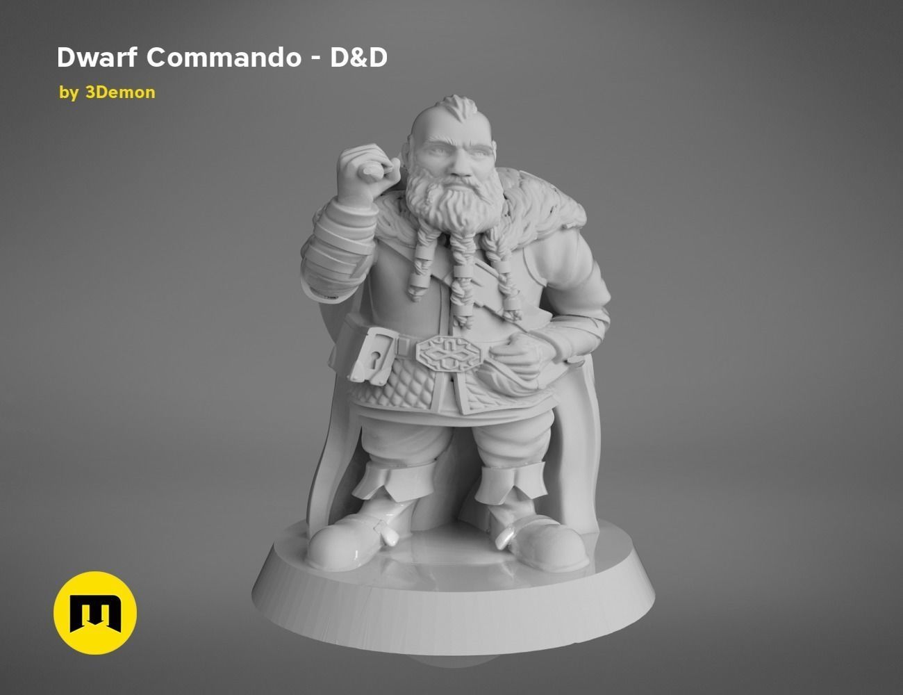 Dwarf Commando - DnD Set 3D model 3D printable | CGTrader