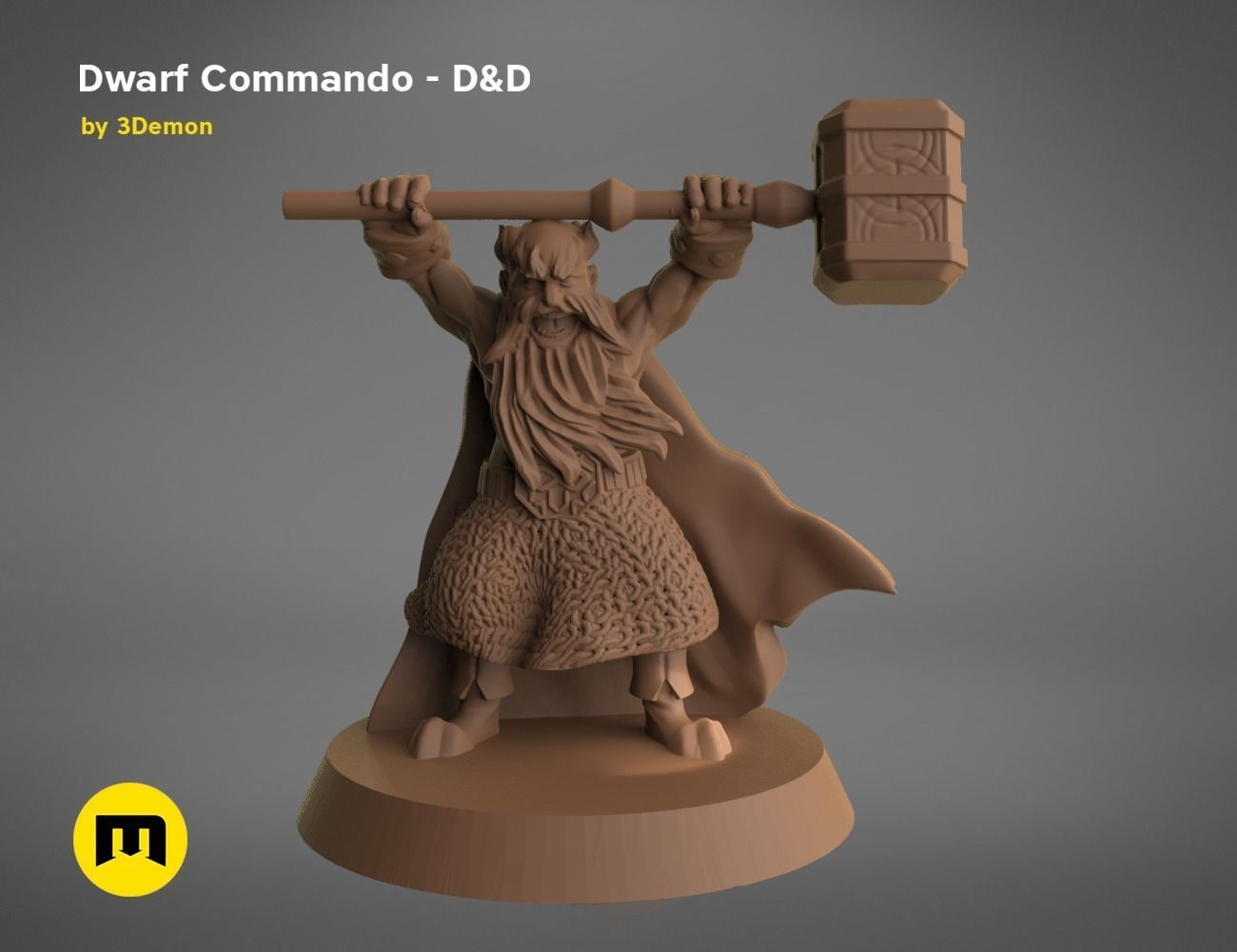 Dwarf Commando - DnD Set 3D model 3D printable | CGTrader