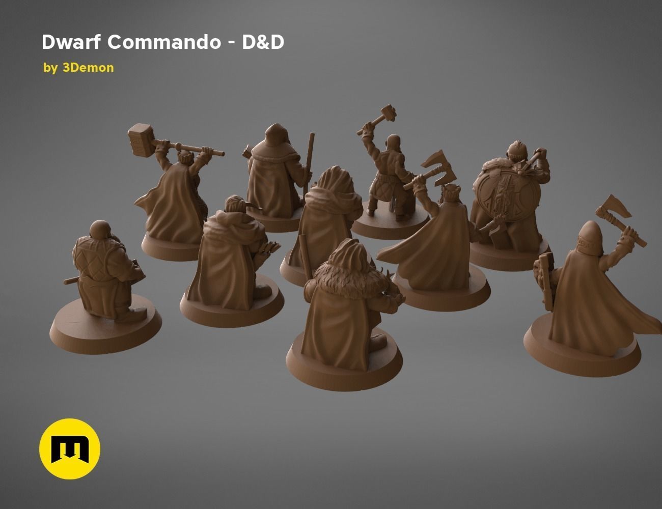 Dwarf Commando - DnD Set 3D model 3D printable | CGTrader