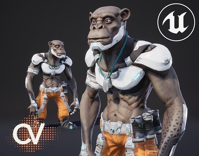 3D model Space Monkey Sci-Fi game Ready VR / AR / low-poly | CGTrader