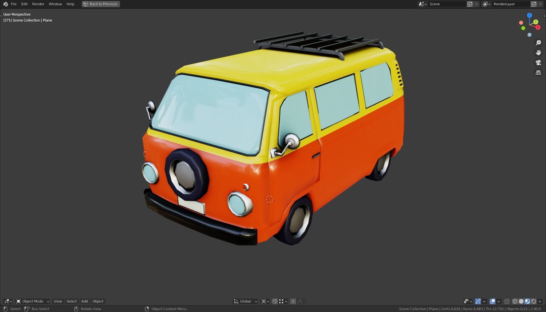 3D model Low Poly Vehicle - Campervan VR / AR / low-poly | CGTrader