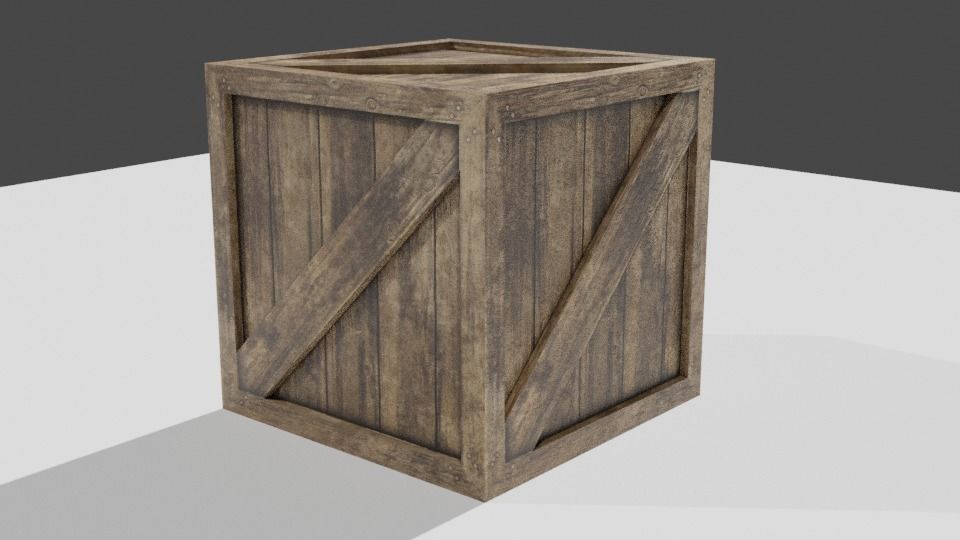 3D model Lowpoly Crate 3D PBR Blender and Unity VR / AR / low-poly ...