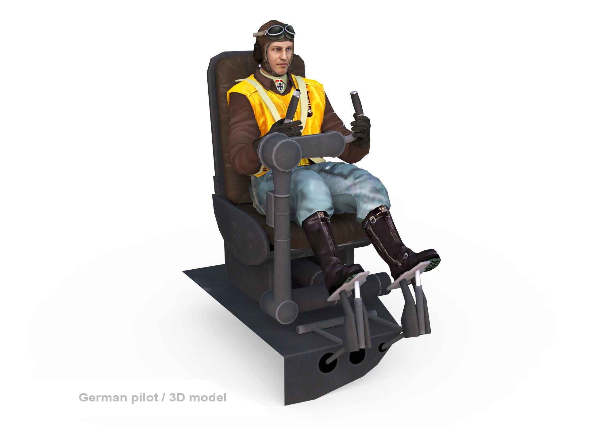 German bomber pilot ww2 3D model | CGTrader