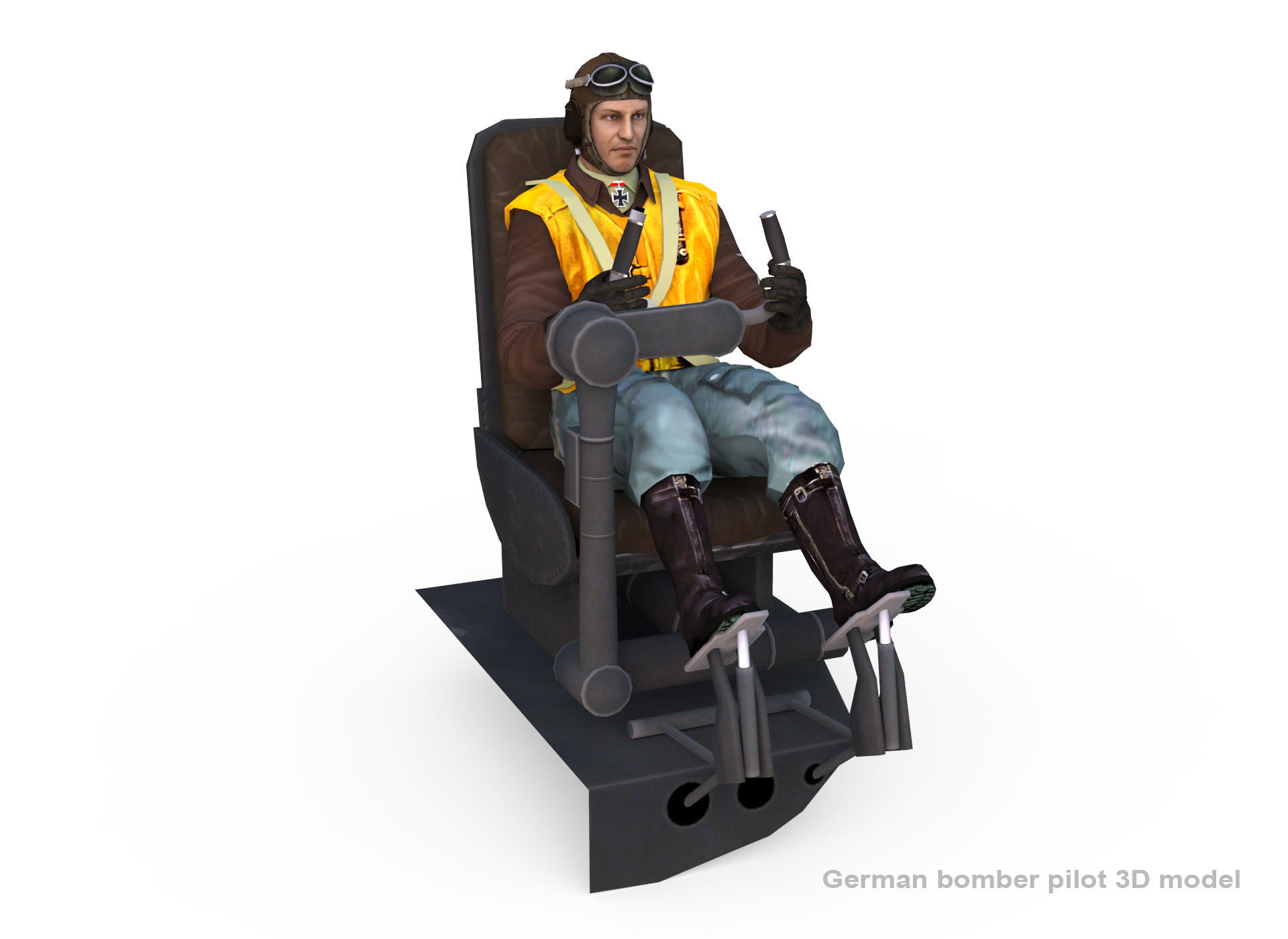 German bomber pilot ww2 3D model | CGTrader