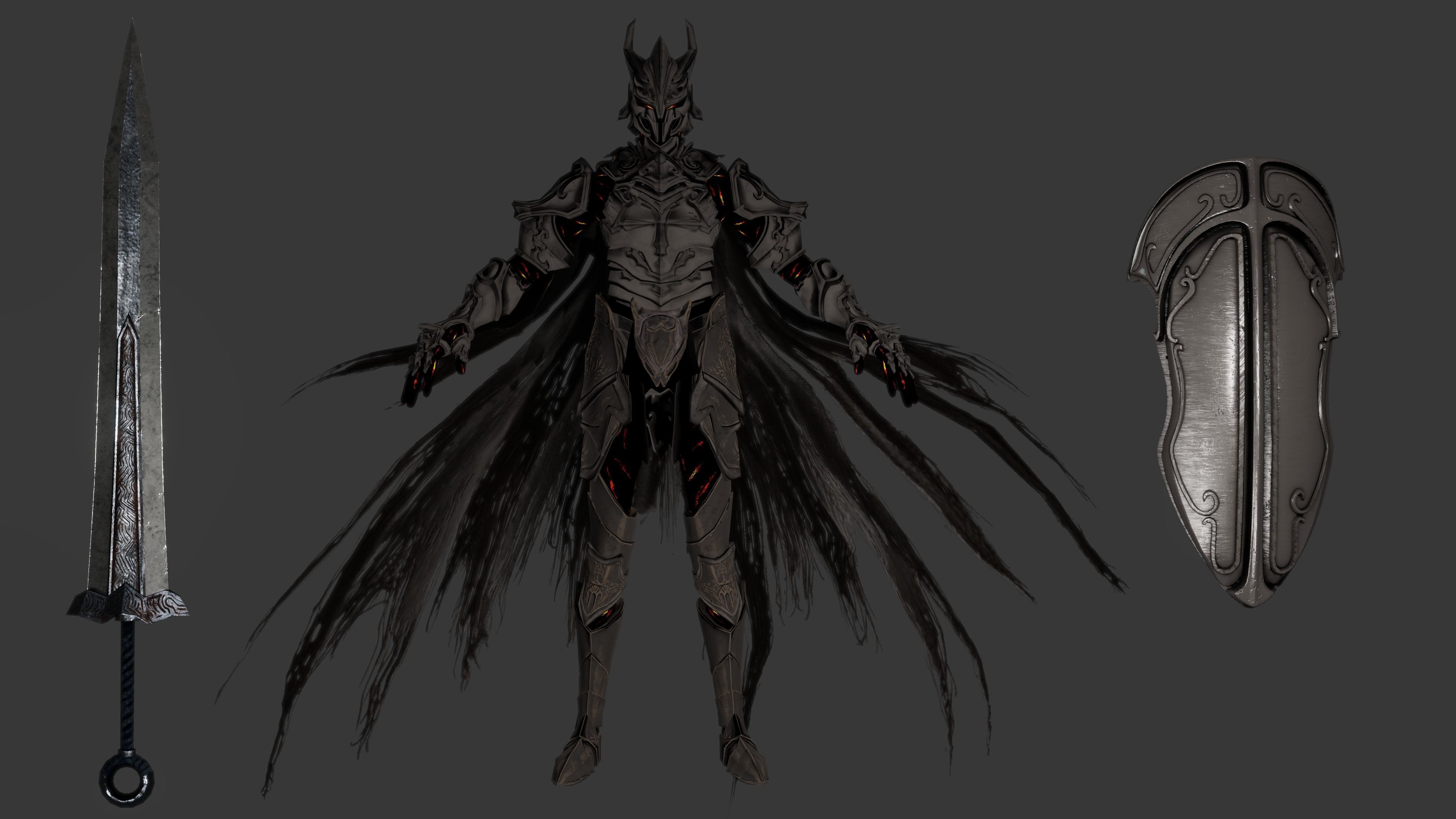 3D model GhostKnight - Low-poly 3D Character VR / AR / low-poly | CGTrader