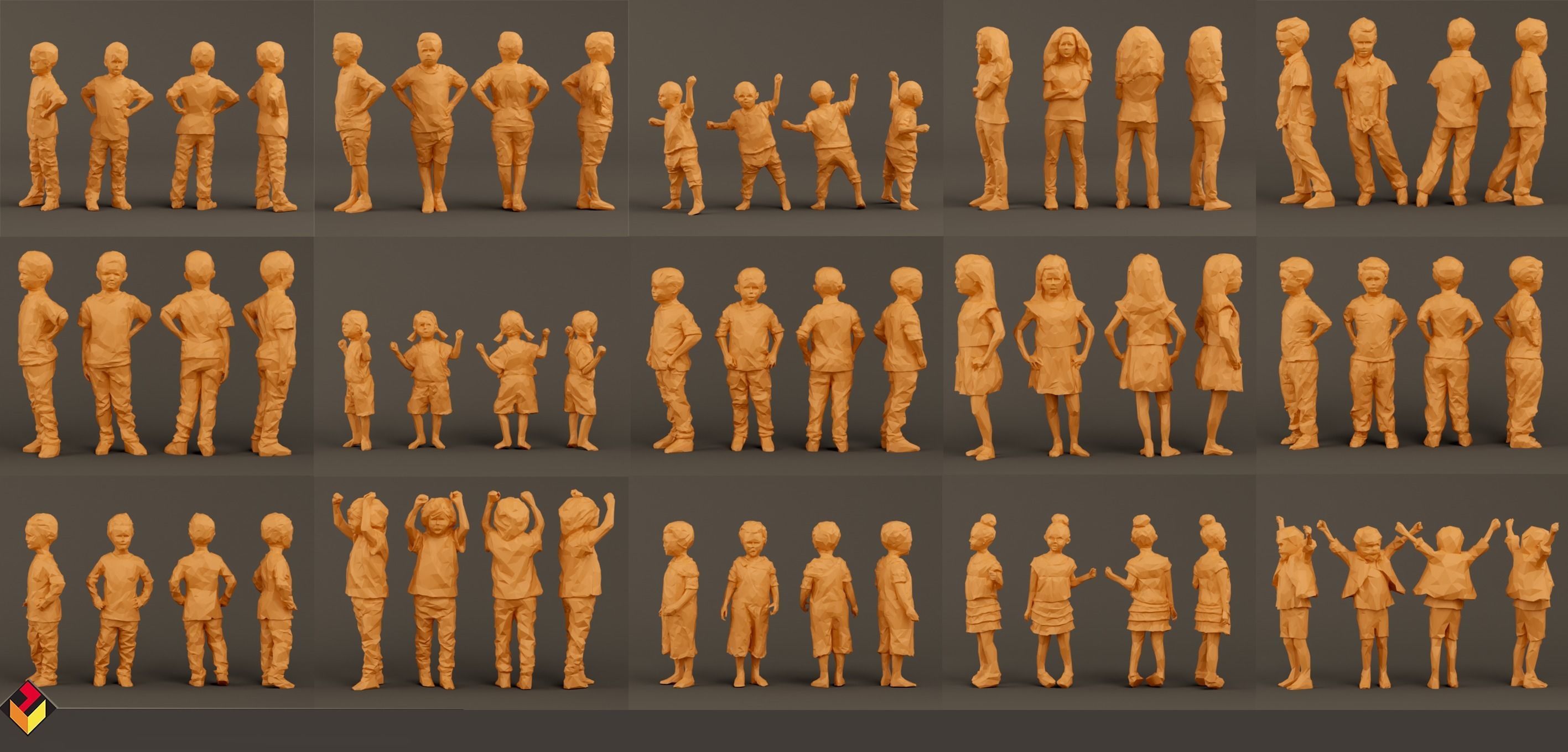 3D model LOWPOLY STYLE KIDS VR / AR / low-poly | CGTrader