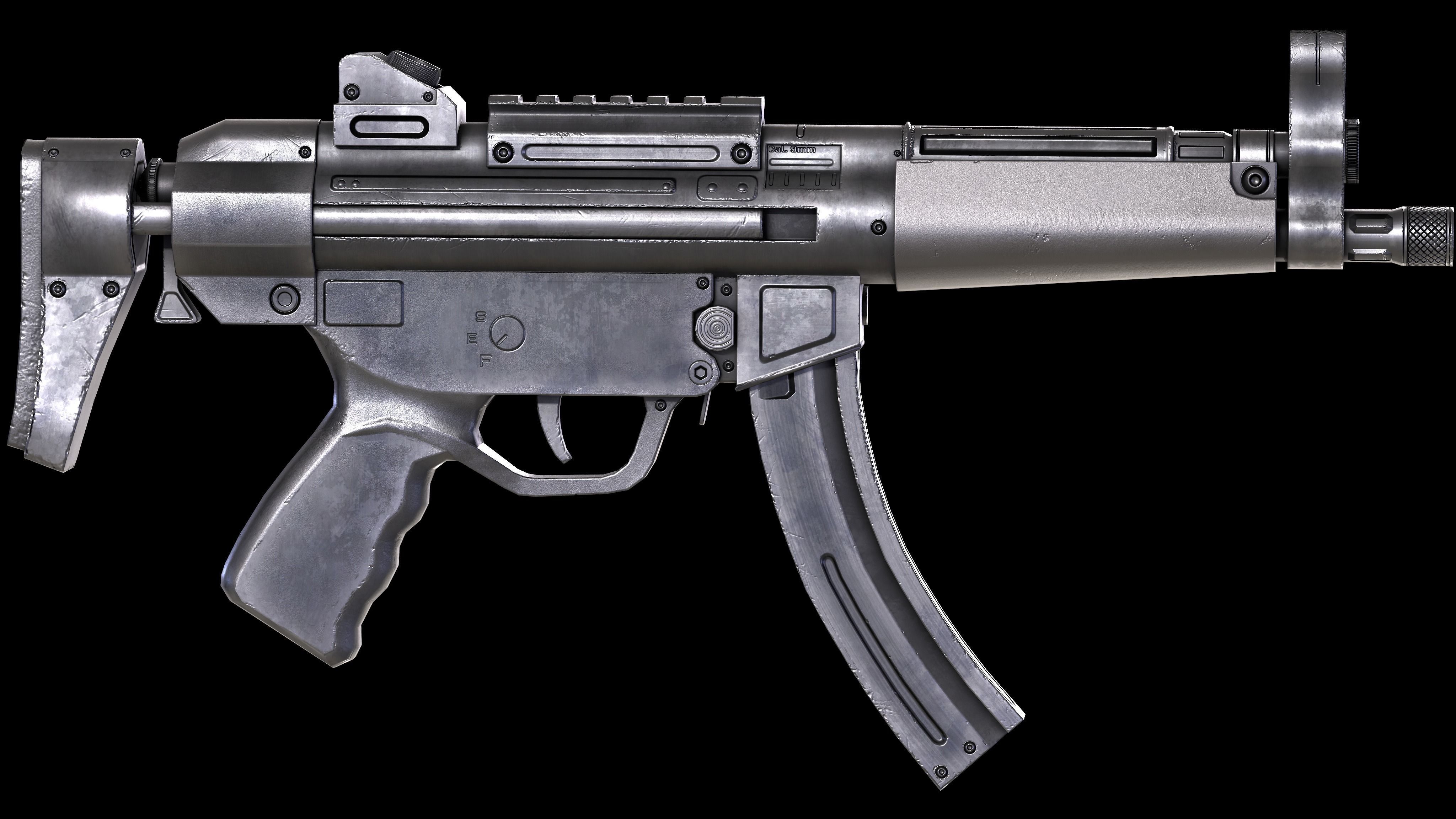 3D model MP5 SMG PBR Worn VR / AR / low-poly | CGTrader