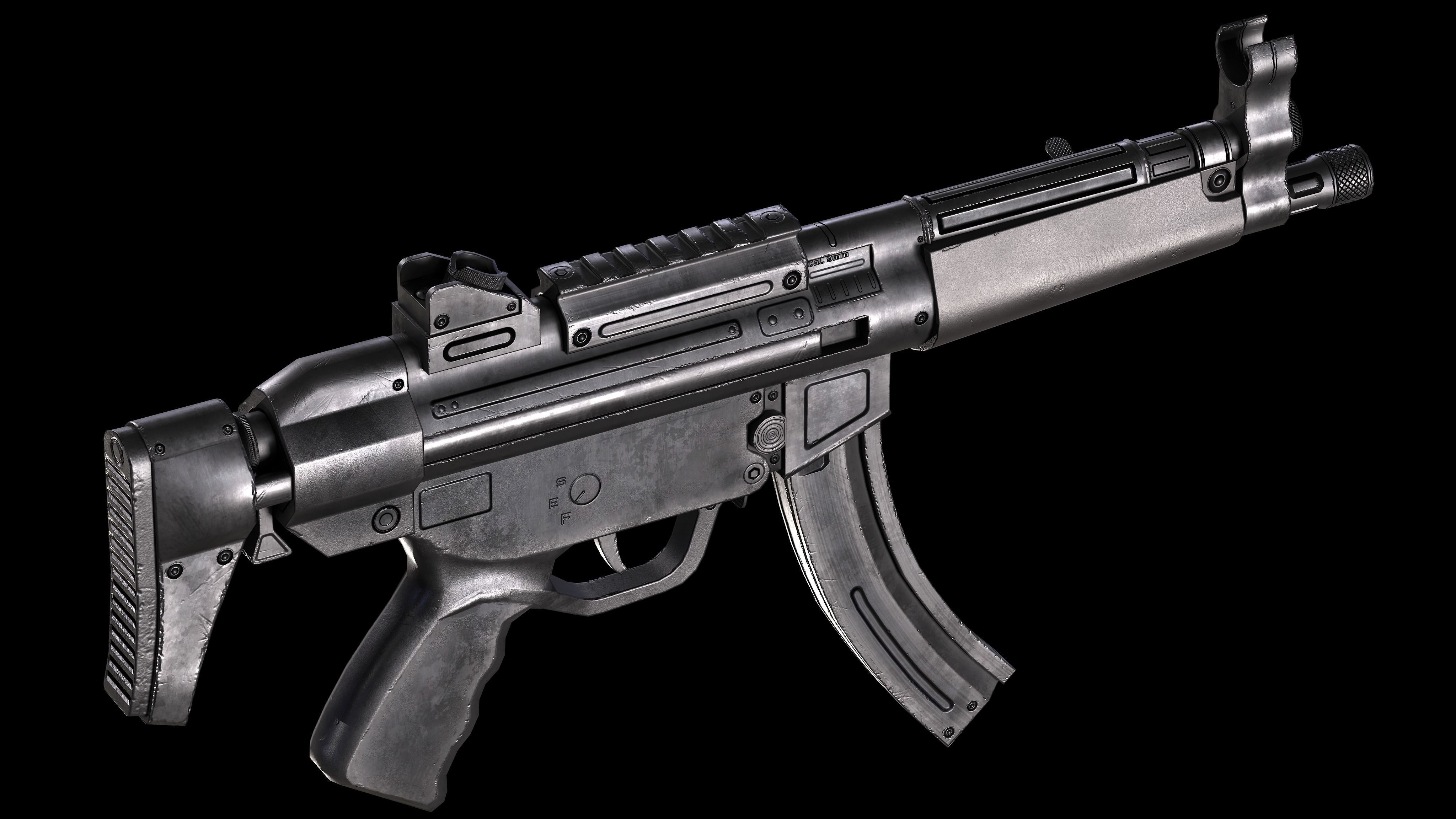 3D model MP5 SMG PBR Worn VR / AR / low-poly | CGTrader