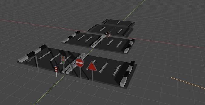 Simple modular street pack free VR / AR / low-poly 3D model | CGTrader