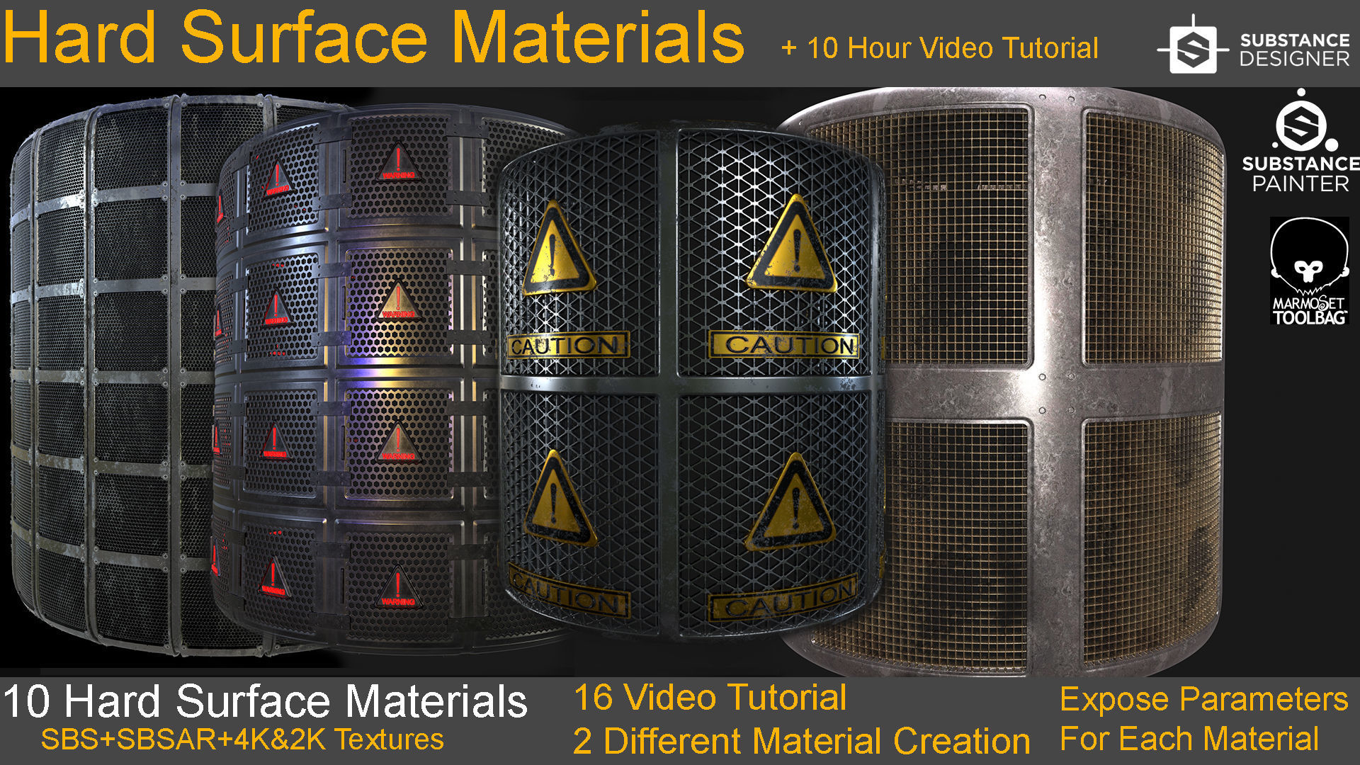 Texture 10 Hard Surface Material 10 Hours Video Tutorial VR / AR / low ...