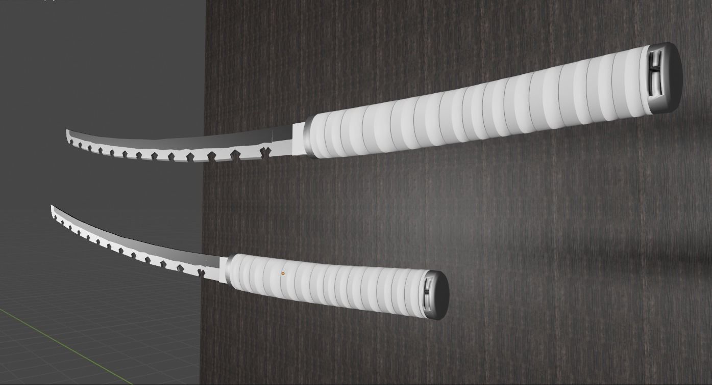 3D model Demon Slayer Sword - Inosuke Nichirin blade VR / AR / low-poly ...