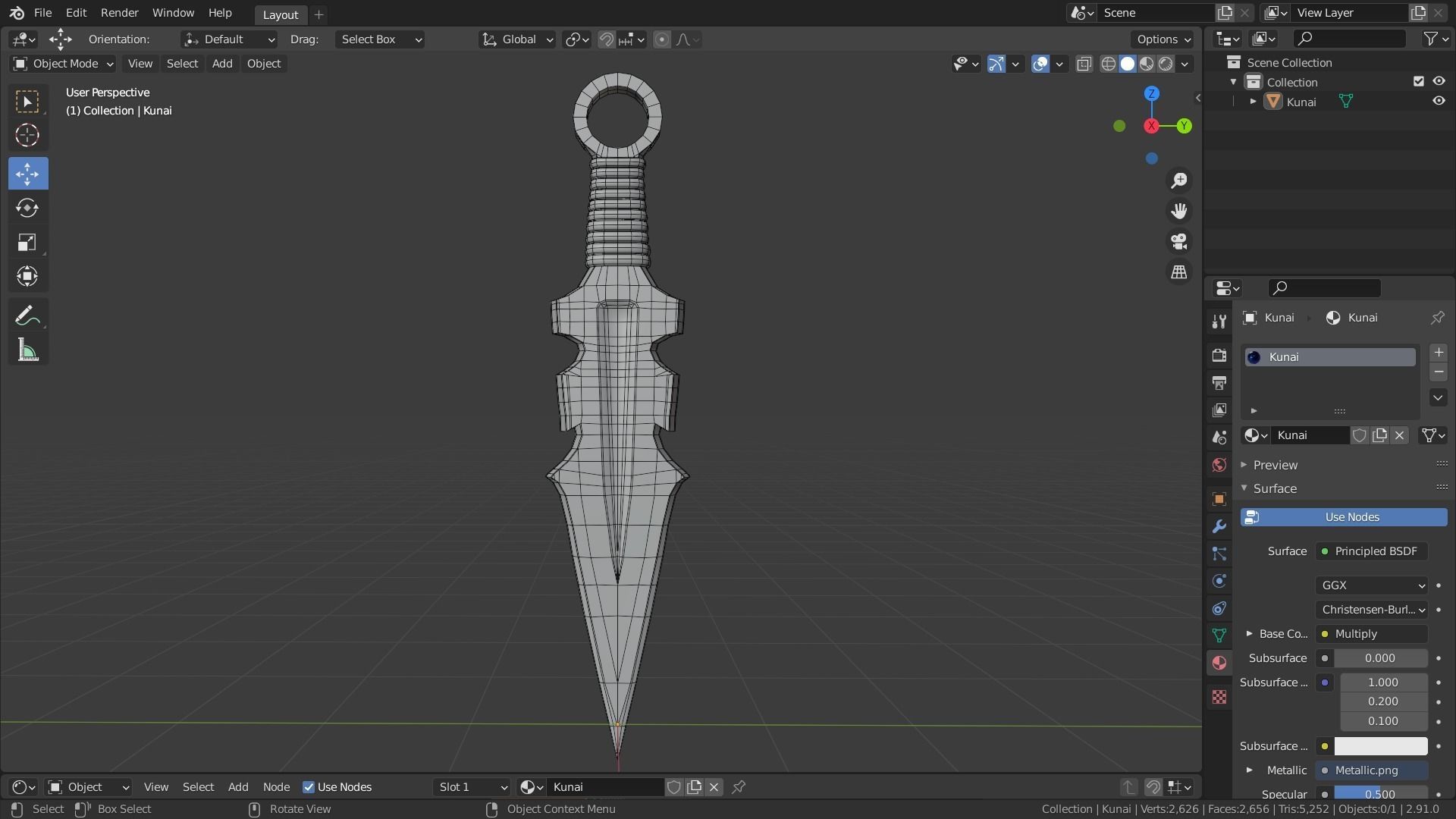 3D model Kunai sword VR / AR / low-poly | CGTrader