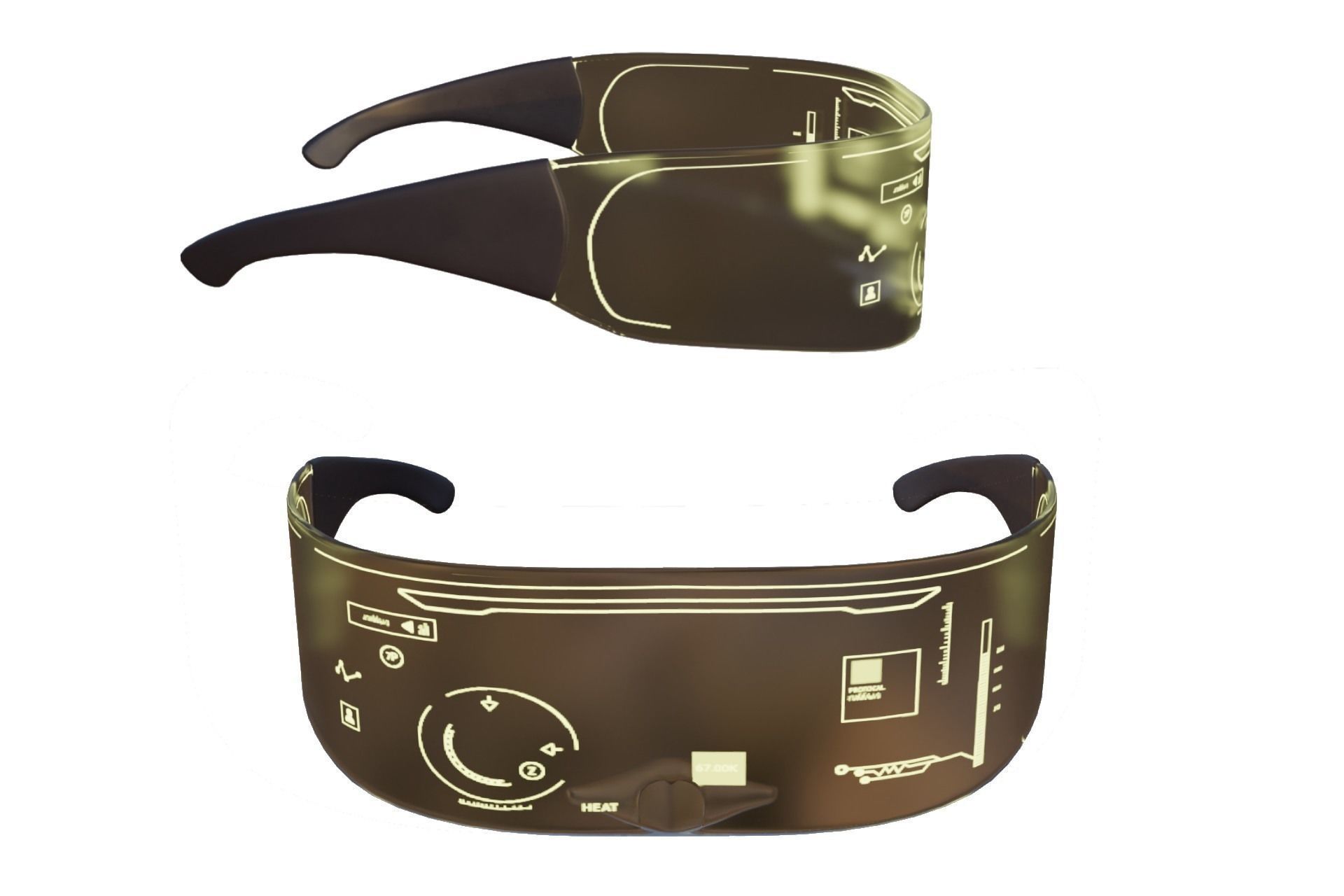 Futuristic Glasses 3D model | CGTrader