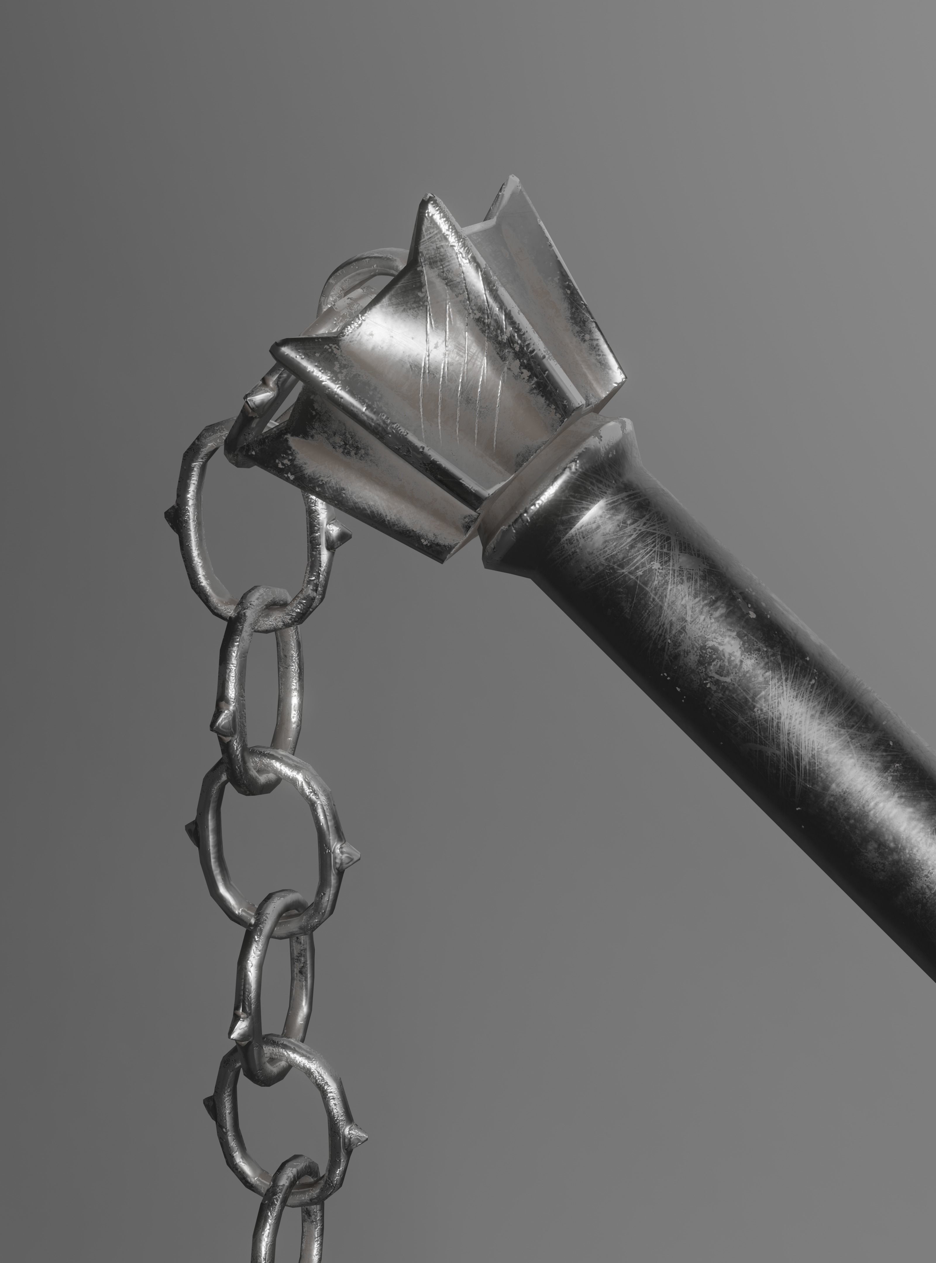 Medieval iron flail free VR / AR / low-poly 3D model rigged | CGTrader