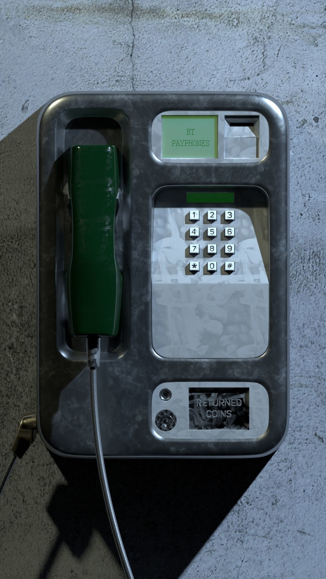 Payphone Model pay phone on wall free 3D model animated rigged | CGTrader