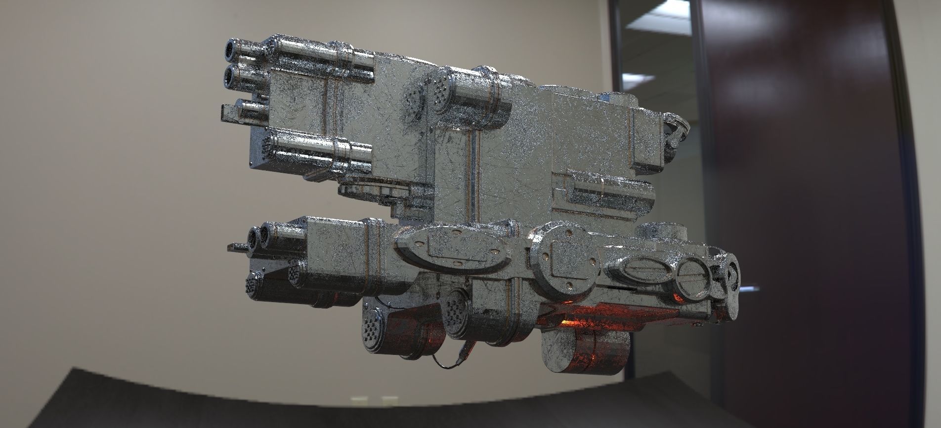 sci fi scope rocket launcher scope 3d model 3D model | CGTrader