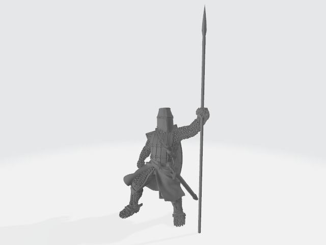 Medieval knight with lance 3D model 3D printable | CGTrader
