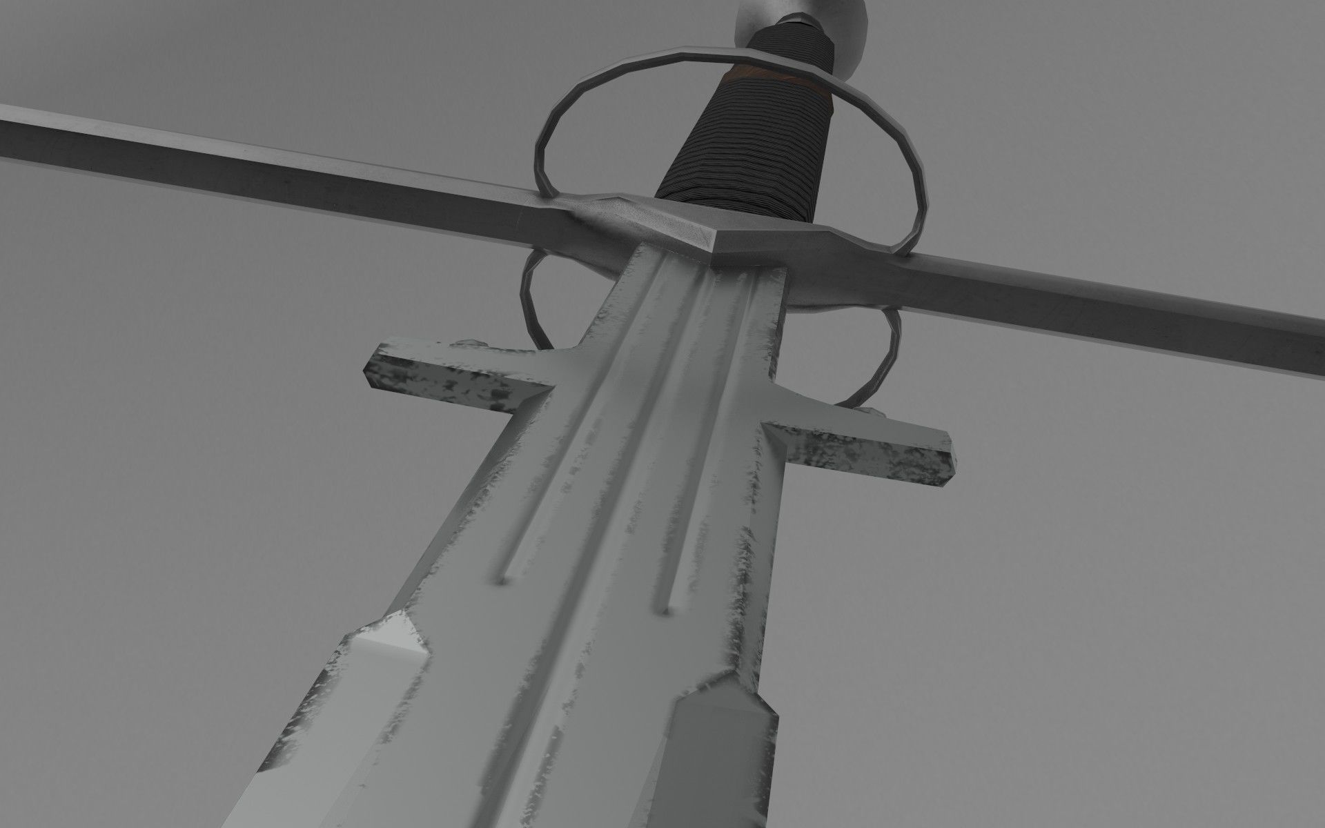 3D model Montante Spanish Steel Greatsword with Ring-Guard VR / AR ...