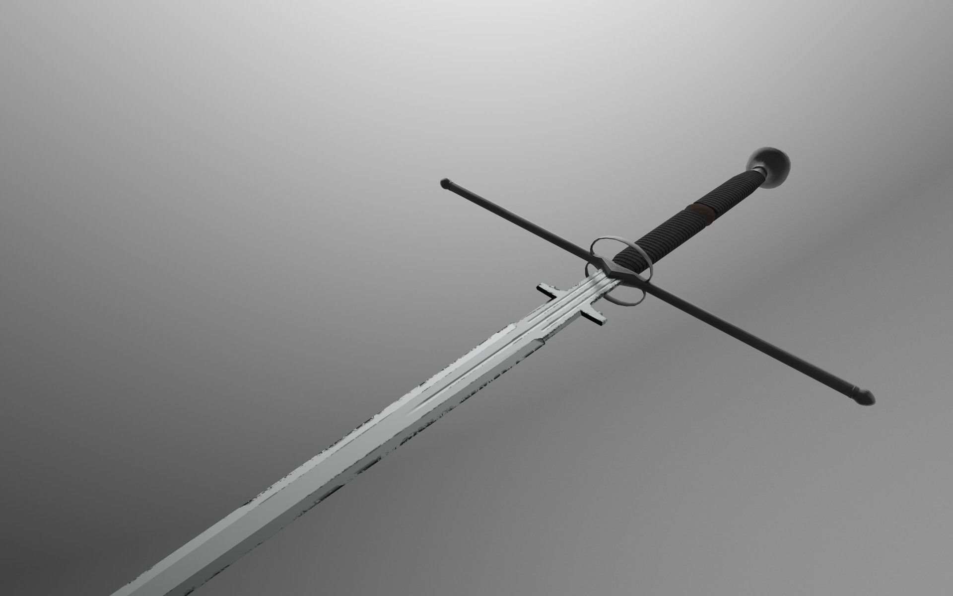 3D model Montante Spanish Steel Greatsword with Ring-Guard VR / AR ...