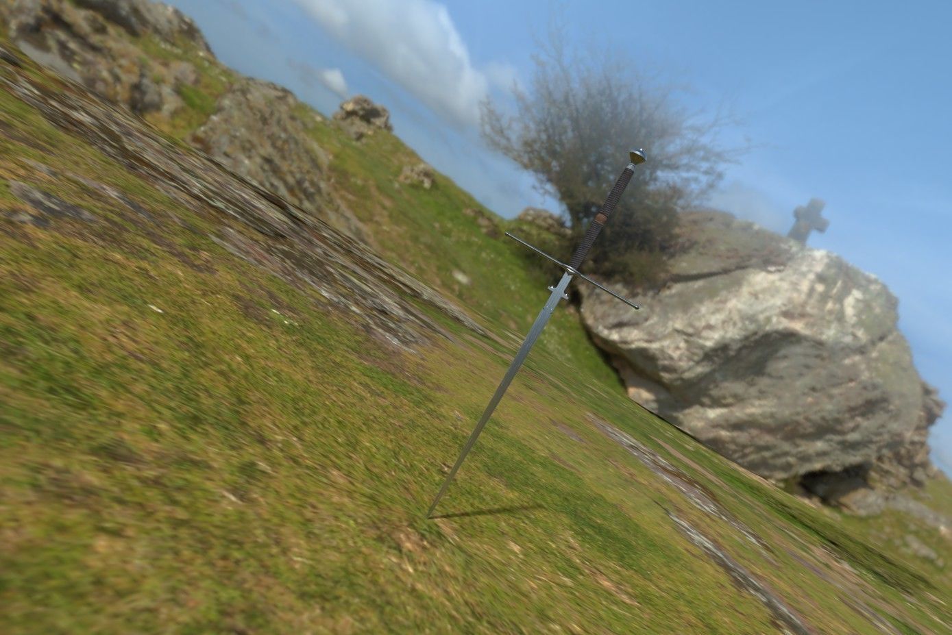 3D model Montante Spanish Steel Greatsword with Ring-Guard VR / AR ...