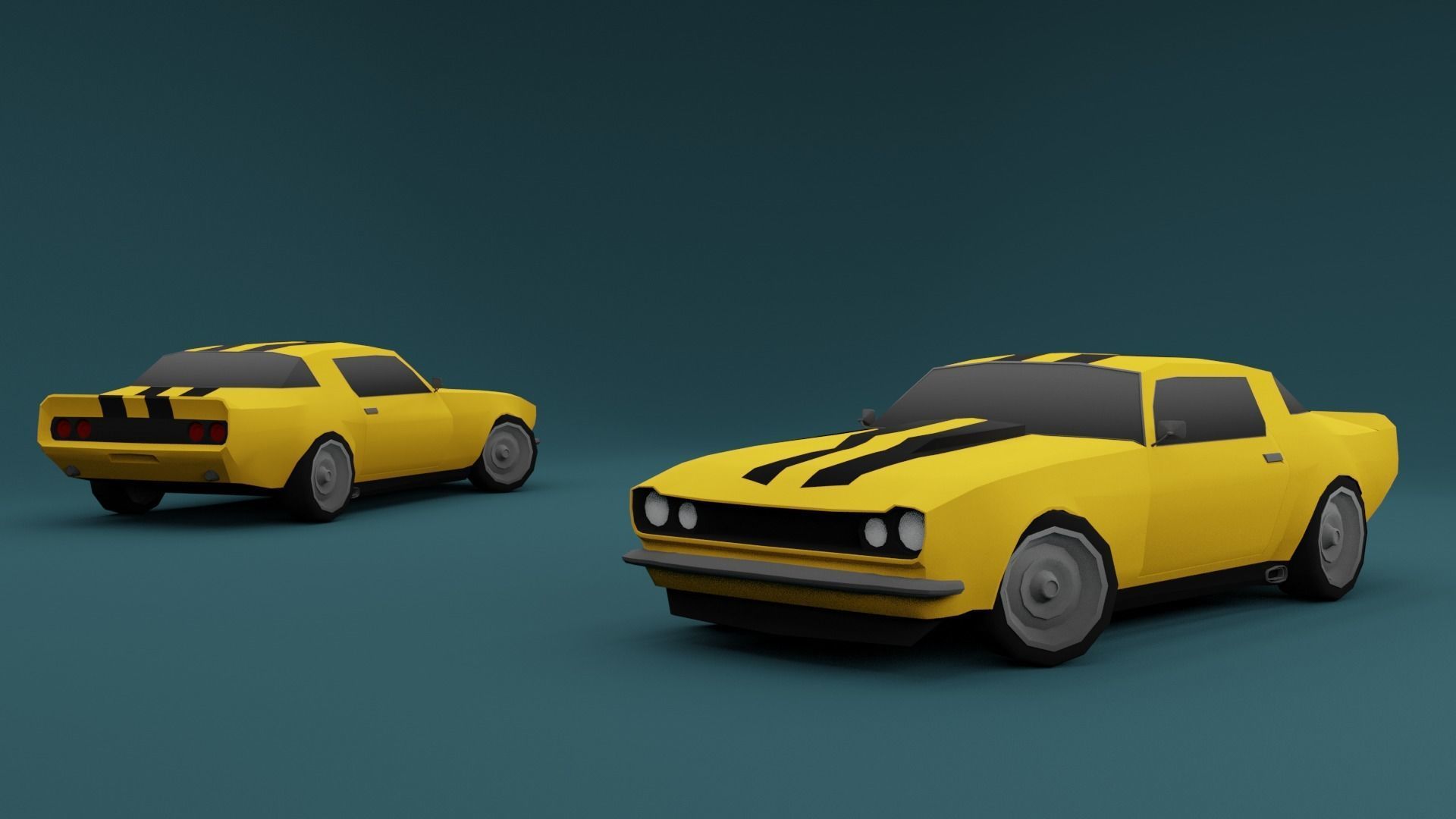 3D model STYLIZED MUSCLE CARS PACK VR / AR / low-poly | CGTrader