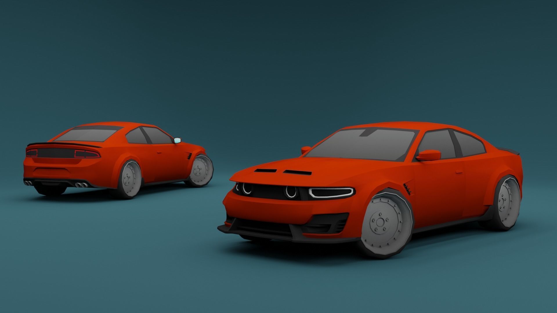 3D model STYLIZED MUSCLE CARS PACK VR / AR / low-poly | CGTrader