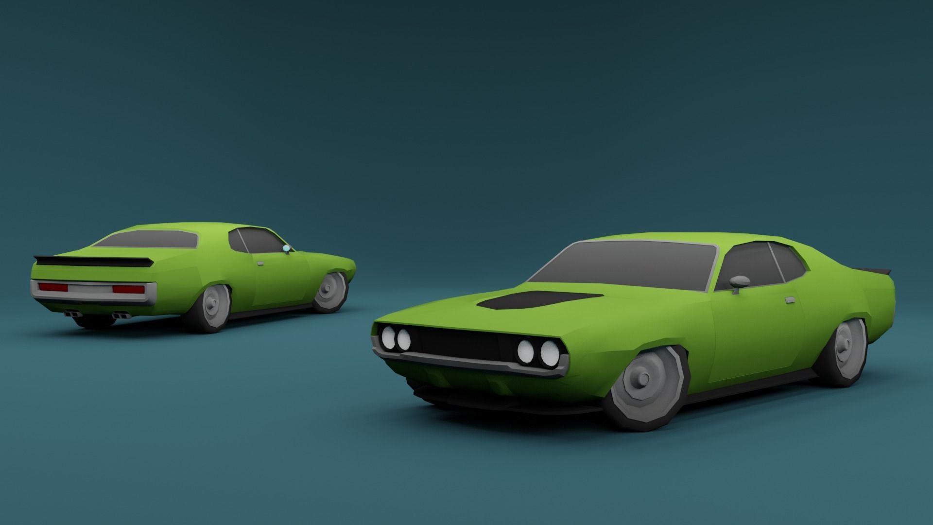 3D model STYLIZED MUSCLE CARS PACK VR / AR / low-poly | CGTrader