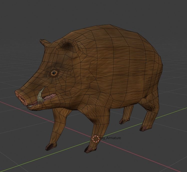 3D model Gameready animated hog VR / AR / low-poly | CGTrader