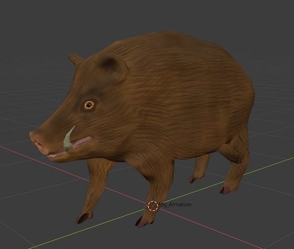 3D model Gameready animated hog VR / AR / low-poly | CGTrader