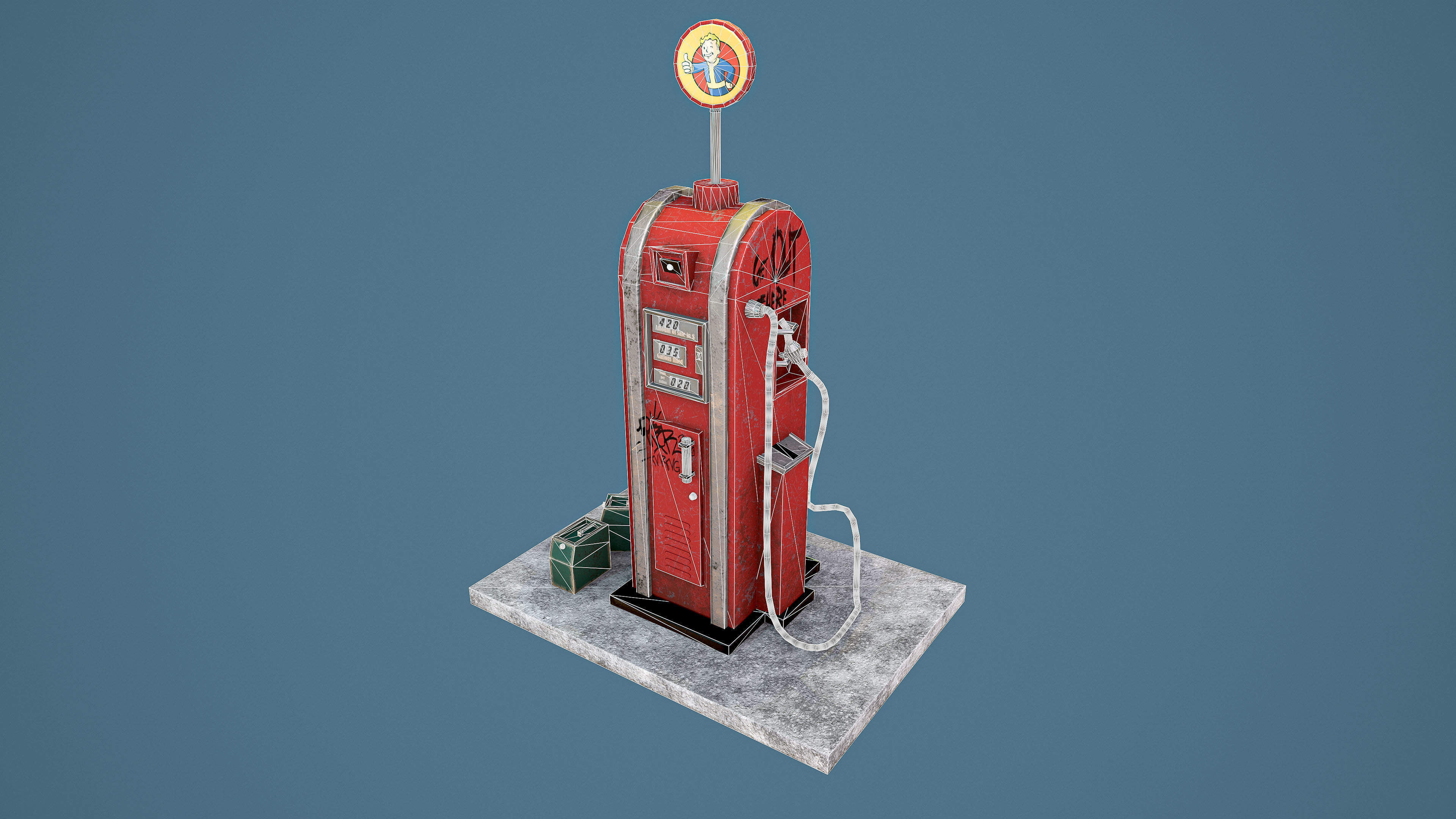 3D model Fallout gas station VR / AR / low-poly | CGTrader