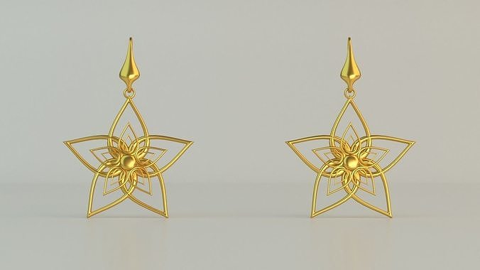 Hanging Ear Rings 7 3D model | CGTrader