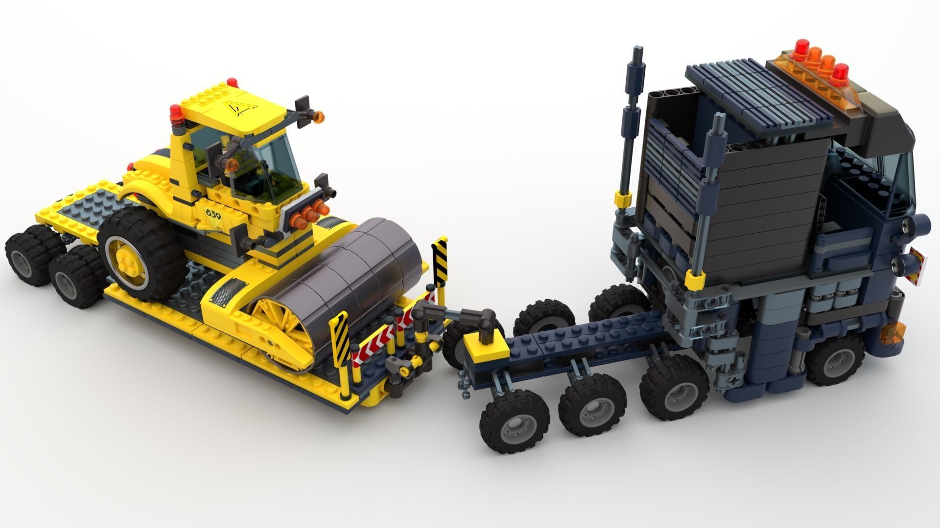 Lego workers and construction equipment 3D model rigged | CGTrader