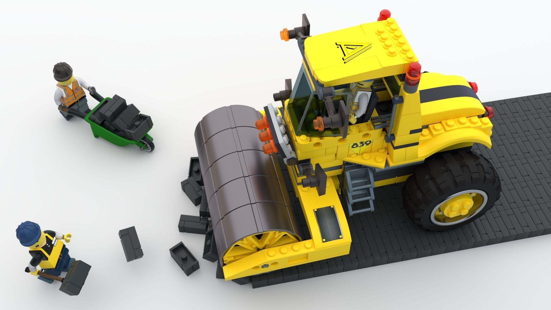 Lego workers and construction equipment 3D model rigged | CGTrader