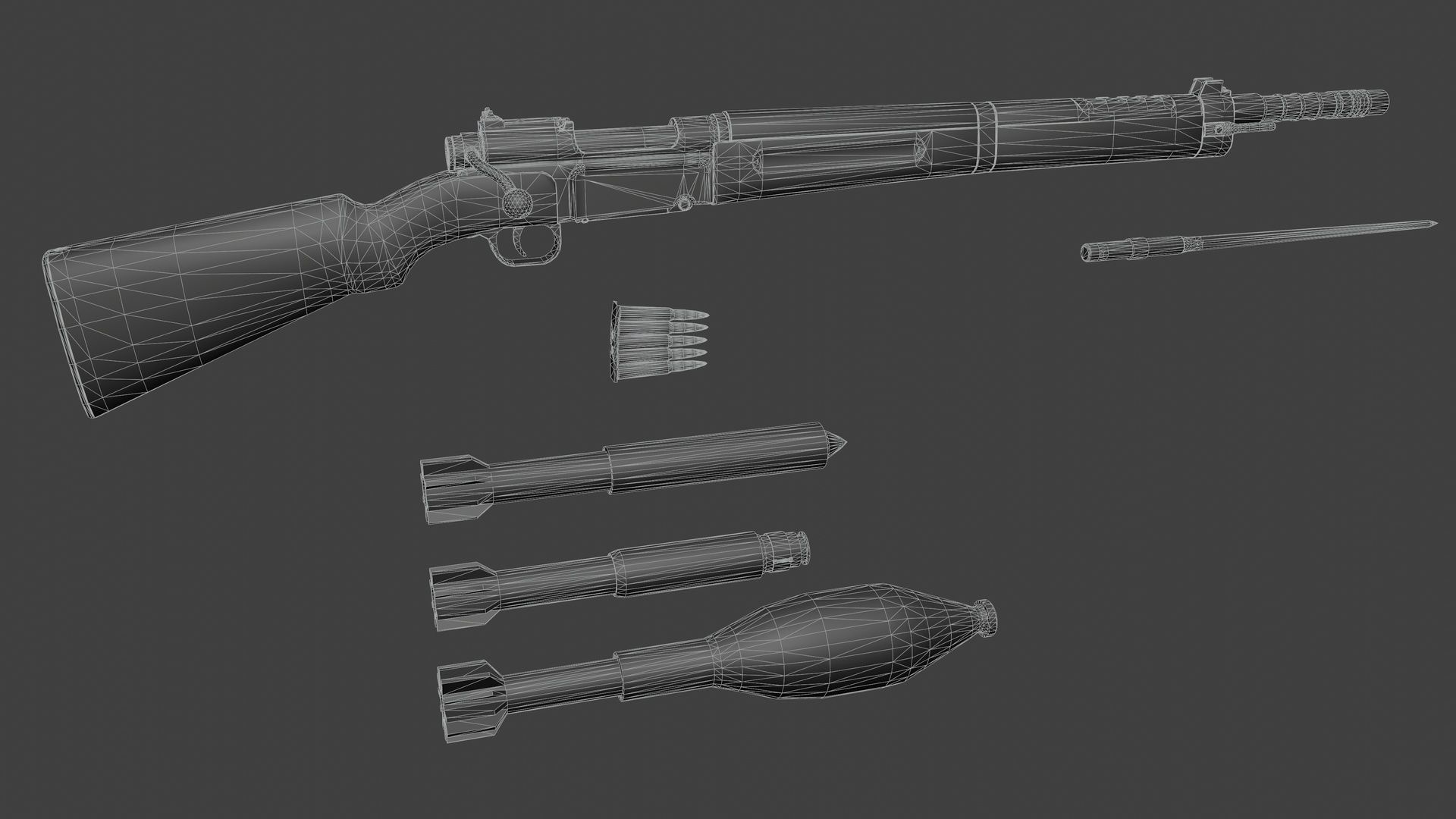 3D model MAS 36 51 with grenade launcher VR / AR / low-poly | CGTrader