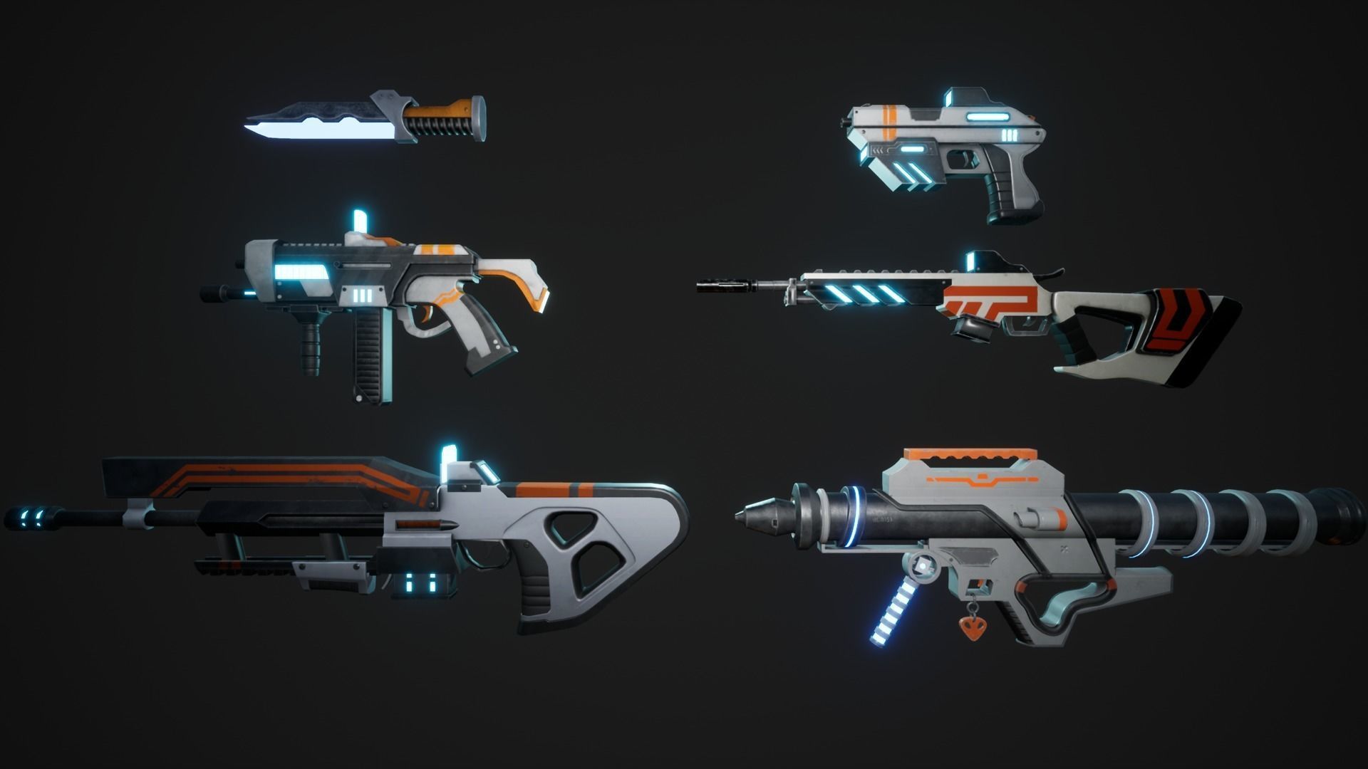 3D model Sci-Fi Weapon Pack VR / AR / low-poly | CGTrader