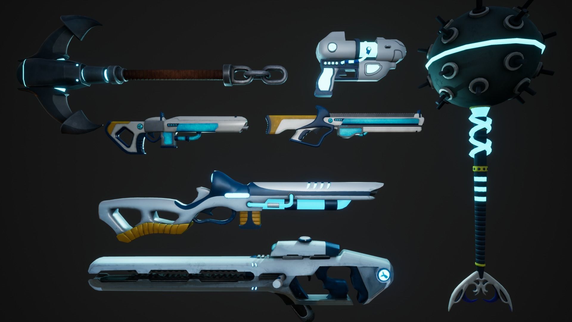 3D model Sci-Fi Weapon Pack VR / AR / low-poly | CGTrader