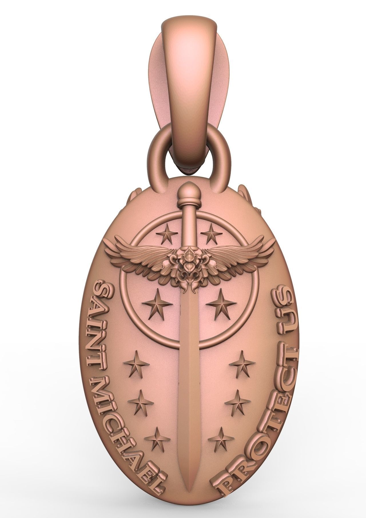 Necklace Saint Michael Protect US For 3d Print and Casting 3D model 3D ...