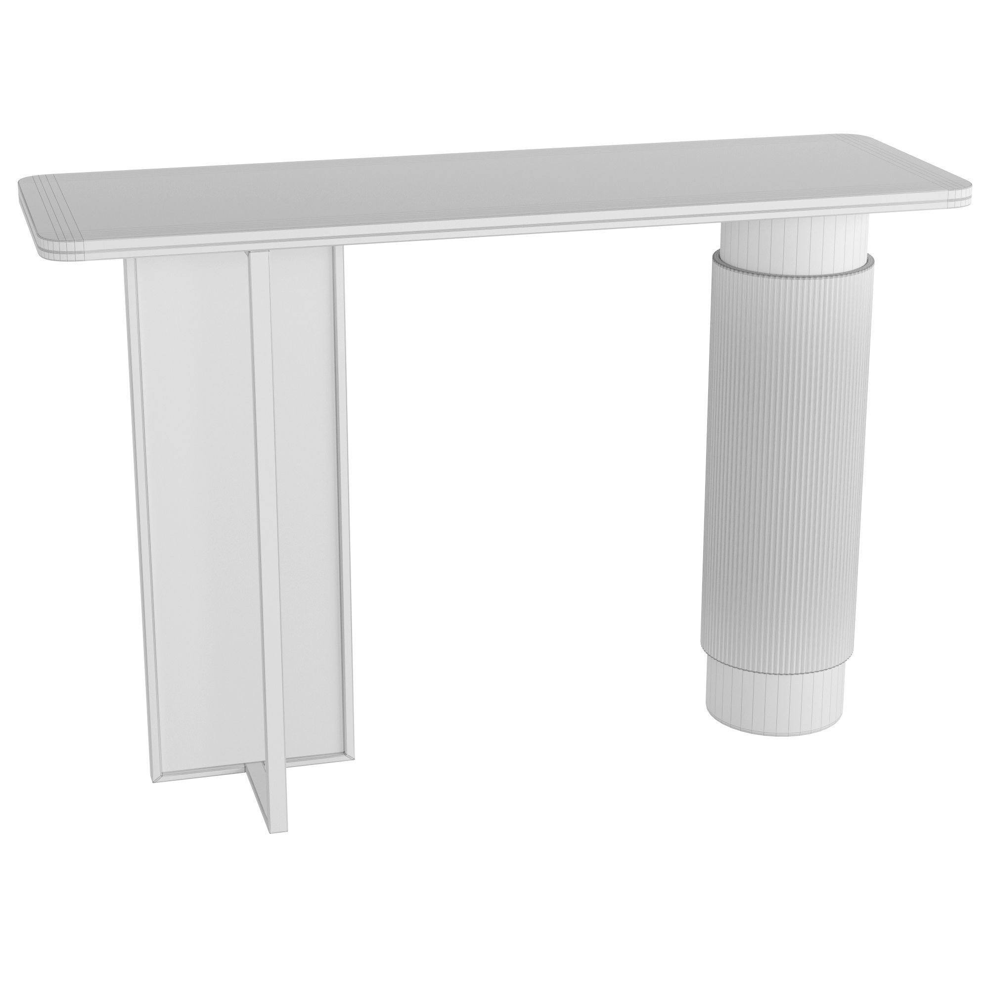 Modern Gold Entryway Console Table Stone Top 3D model | CGTrader
