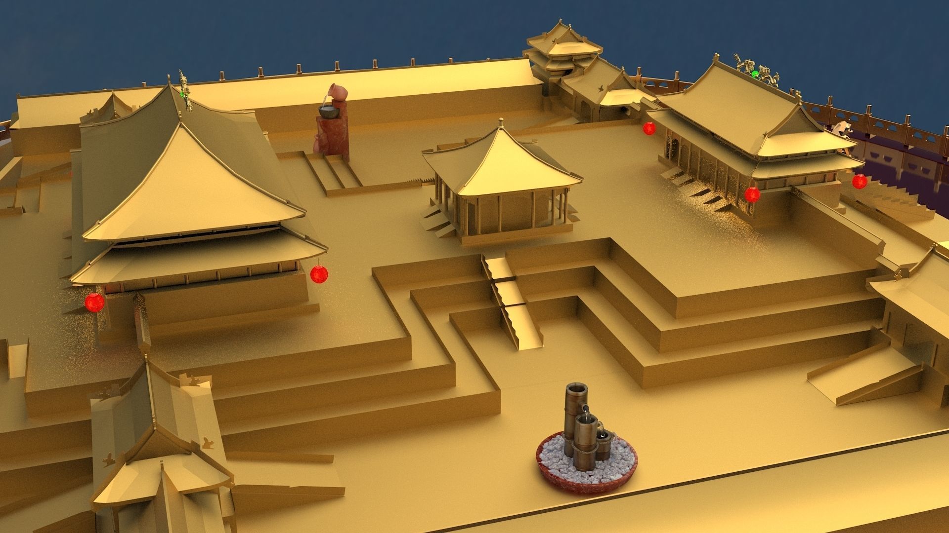 Chinese ancient Tiananmen Beijing Forbidden City 3D model | CGTrader