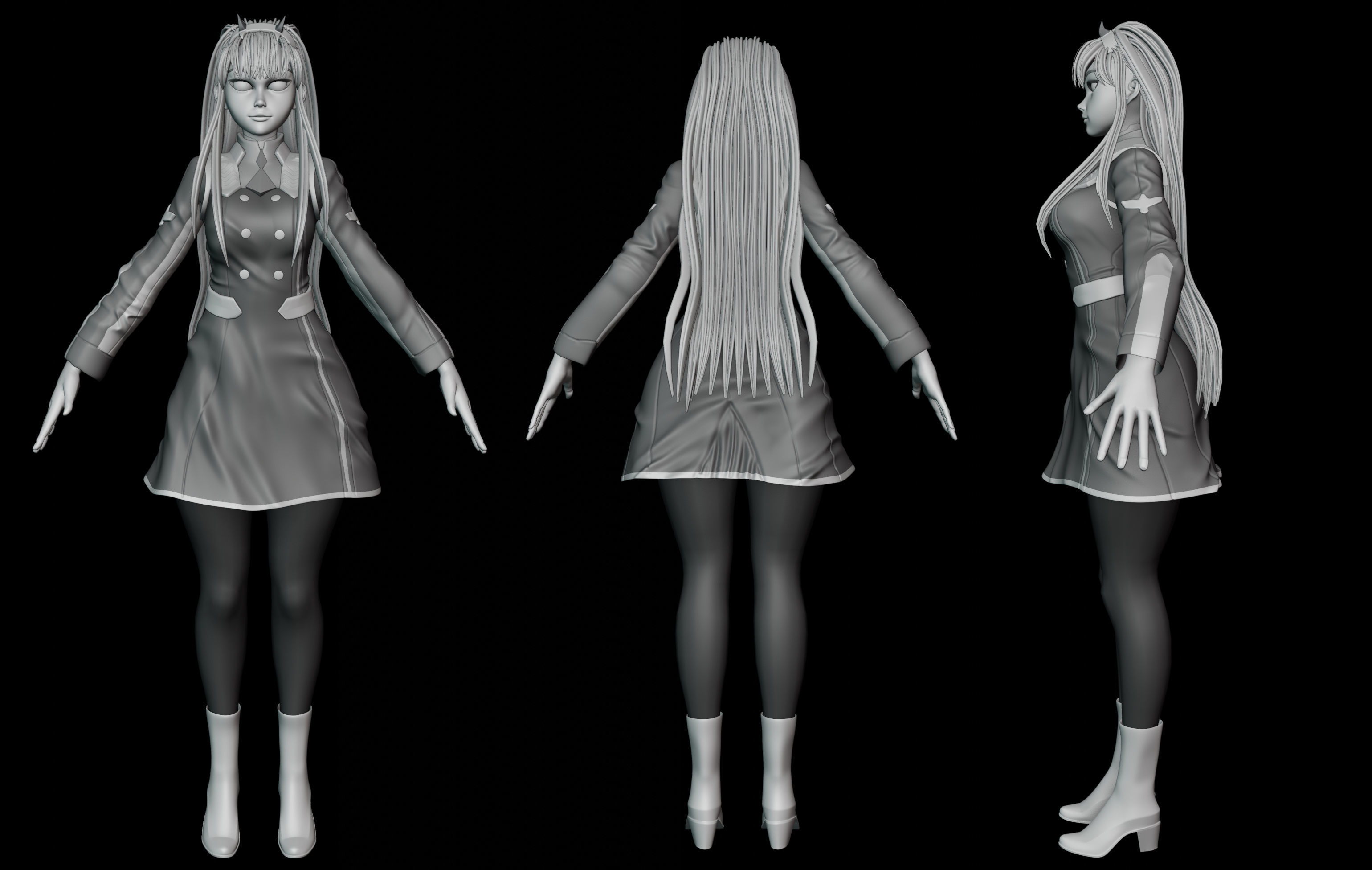 3D model Zero Two - Darling in the Franxx VR / AR / low-poly | CGTrader