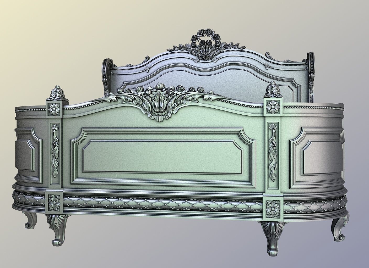 Carved Bed for CNC router 3D model | CGTrader