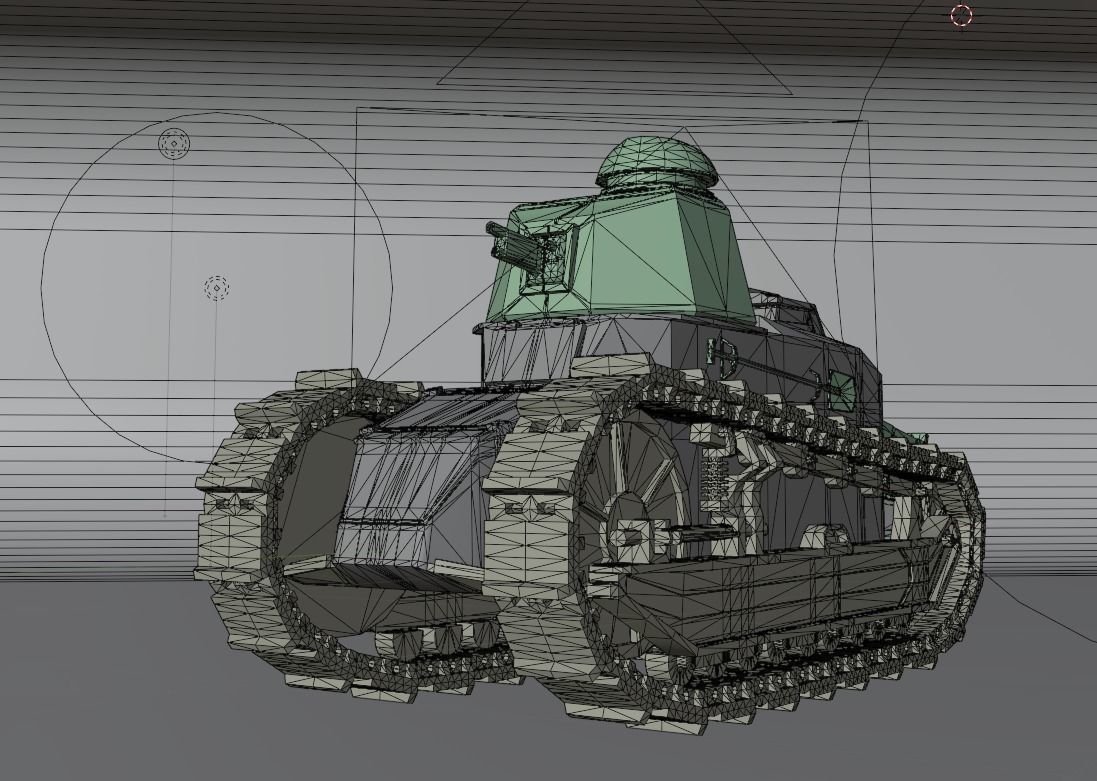 3D model FT-17 Renault light tank low poly game ready 4K PBR textures ...