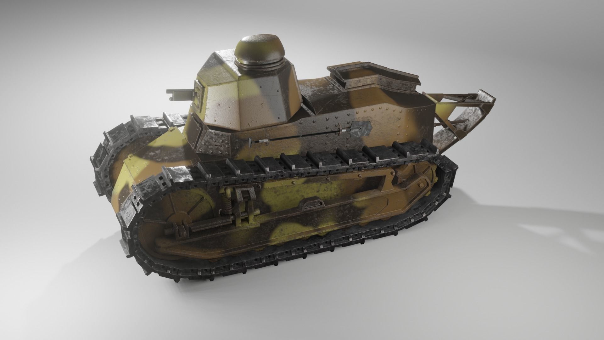 3D model FT-17 Renault light tank low poly game ready 4K PBR textures ...