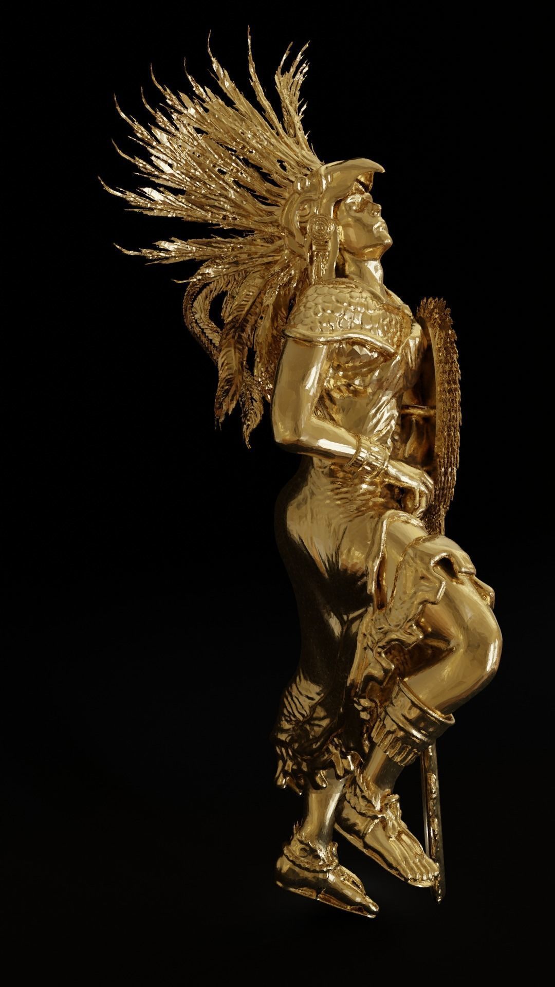 Aztec eagle warrior Moctezuma 3D model 3D printable | CGTrader